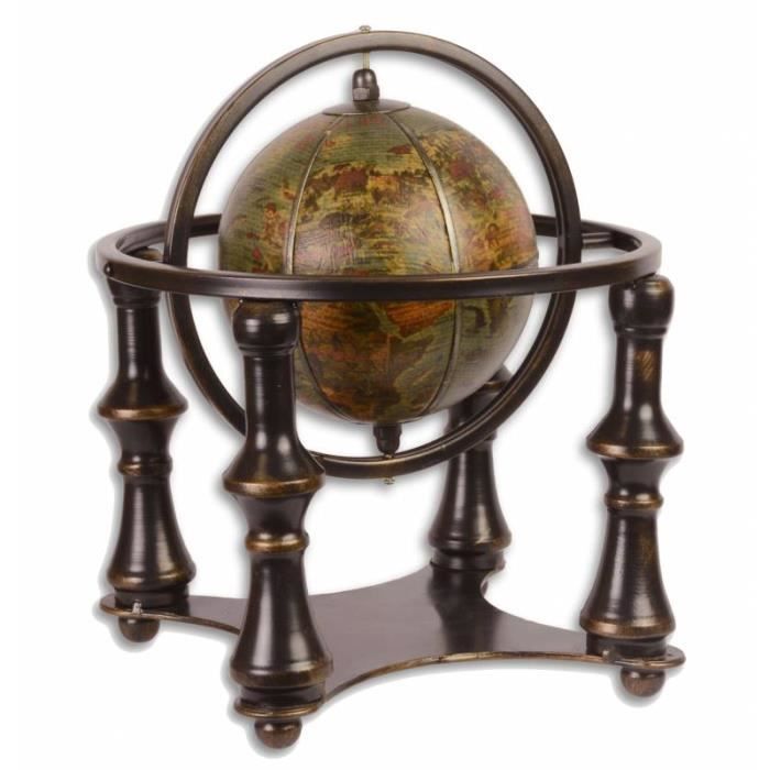 Mappemonde Globe Terrestre Décoratif Rotatif Planisphère Base Ronde en ...