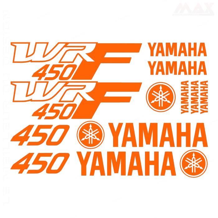 12 stickers WRF 450 – ORANGE – YAMAHA sticker WRF 450 - YAM434 ...