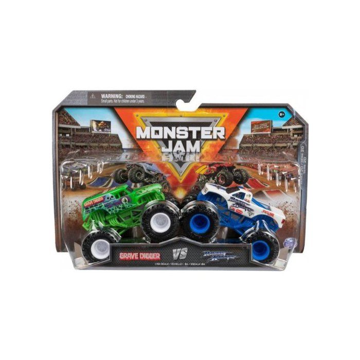 Coffret Monster Jam Grave Digger et Razin Kane - Voiture verte et ...