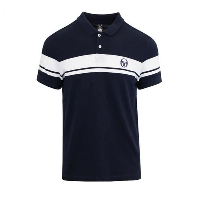 Polo homme Sergio Tacchini YOUNG LINE POLO - Bleu et blanc - Col polo ...