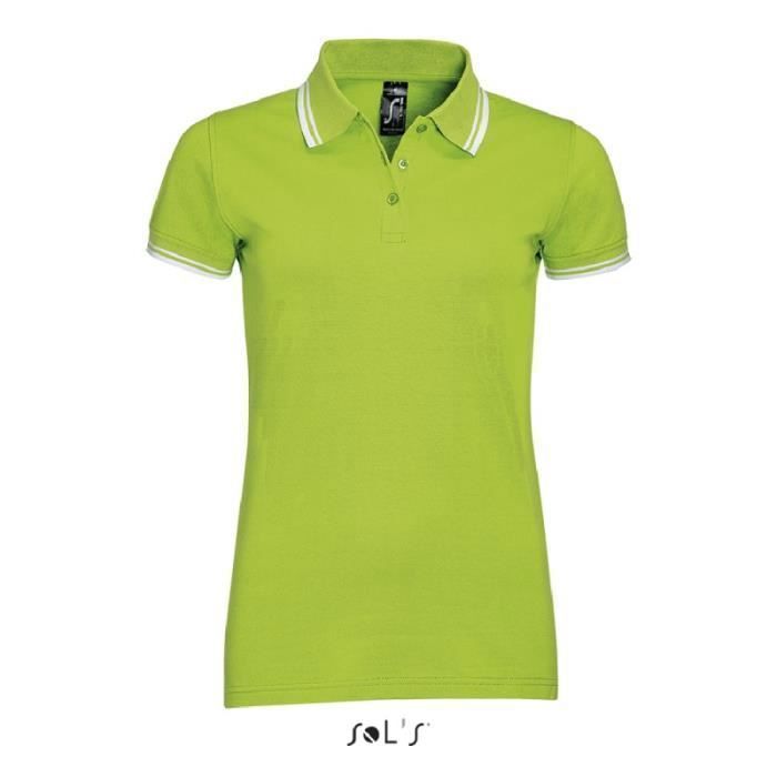 Polo femme - Pasadena - Vert - Manches courtes - 100% coton - Coupe ...