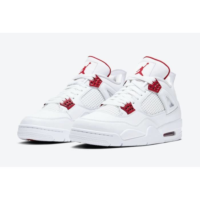 BASKETS Nikke Air-jordann 4 Retro Red Metallic CT8527-112 AJ4 Homme ...