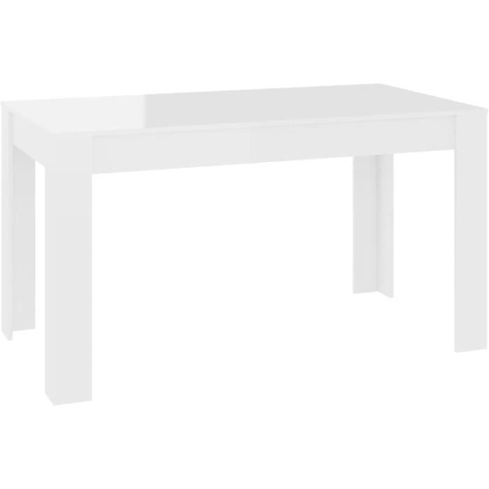 Table de Salle à Manger Table de Cuisine Blanc Brillant 140x74,5x76 cm ...