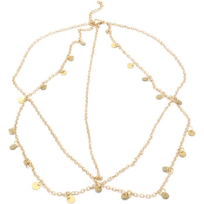 Or Front Tête Chaîne, Bijoux de Chaîne de Cheveux en Couches, Boho ...
