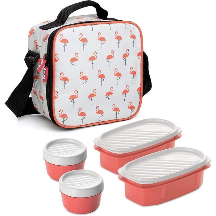 Sac Isotherme Repas - TATAY - Capacite 3 L - Flamand Ros - Avec 4 ...
