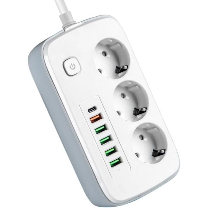Multiprise, multiprise, multiprise avec parasurtenseur, 3 prises + 6 ...