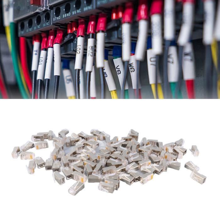 Connecteur blindé CAT6 RJ45 Lot de 100 Connecteurs Métalliques Blindés ...