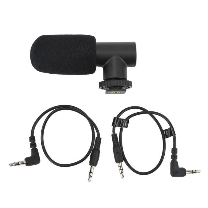 VBESTLIFE Microphone pour appareil photo Microphone de caméra Jack 3,5 mm antibruit micro de ...