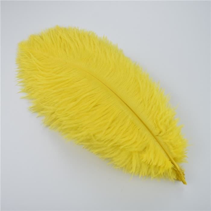 PLUME DE DECORATION,Yellow--Plumes'autruche 30 35cm, 10 pièces-lot ...