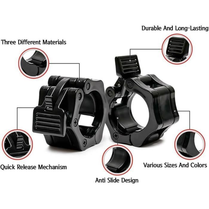 Barre Clamps HaltèRes Serrage Rapide AntidéRapant Casier à Poids ...