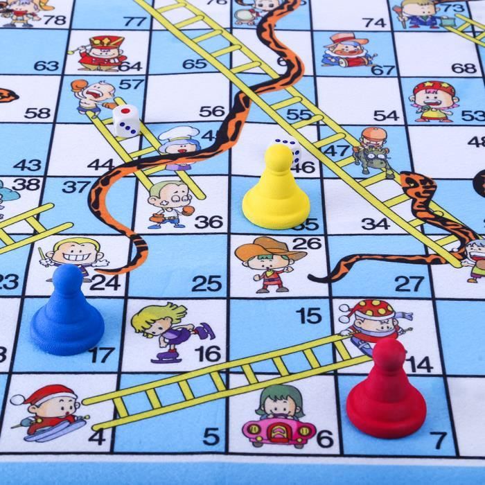 92*70cm Géant Jeu des serpents et des échelles Tapis de jeu Ludo pour ...