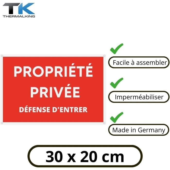 Panneau propriété privée- Panneaux de PVC - Plaque défense d'entrer - Signalétique en plastique ...