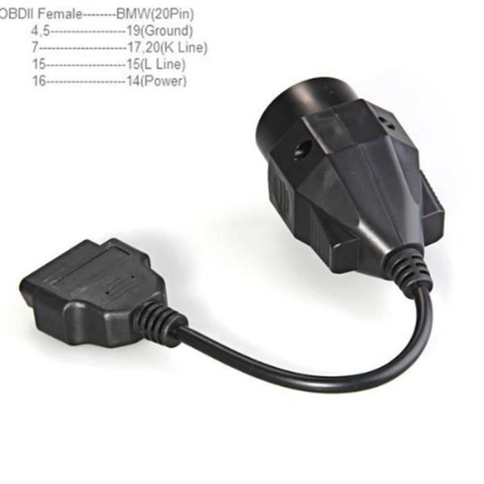 Adaptateur Diagnostique OBD 20 à OBDII 16 Pins pour BMW E36 E46 E38 E39 ...
