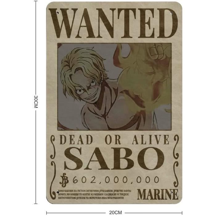 One Piece Wanted Sabo Anime (1) Poster r233tro en m233tal Plaque en ...