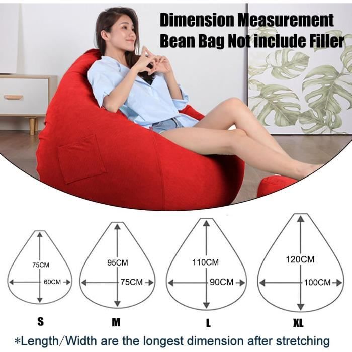 Pouf Poire Velours Côtelé Pouf Couleur Unie Sans Remplissage, Sac ...