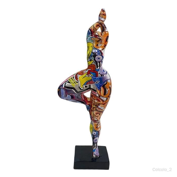 Grosse Dame Statue Yoga Pose Sculpture Photo Props Artisanat Femme ...