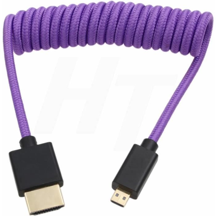 Câble Tressé Micro Hdmi Vers Hdmi 4K 8K 60P Pour Sony Zve-10 A7S A7R ...