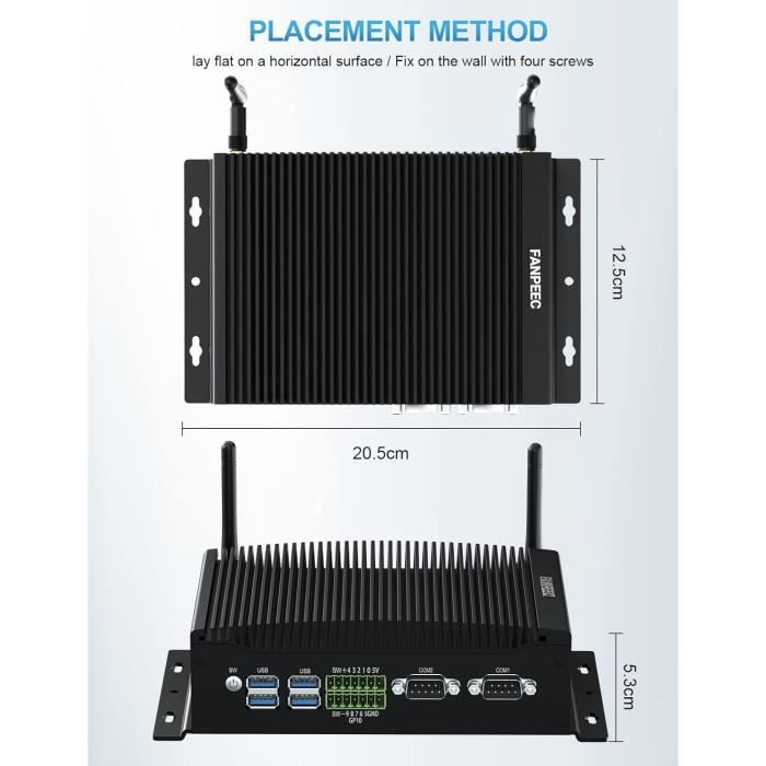 Mini Pc Industriel Windows 11 Pro, Pc Sans Ventilateur Core I5 10210U, Mini Ordinateur 4 Go De ...