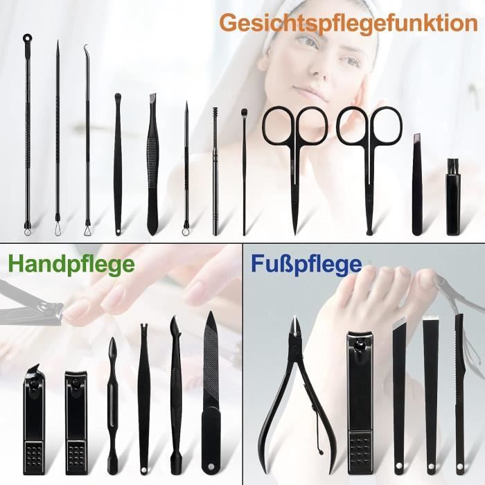 Jupeili Kit Manucure Pedicure Coupe Ongle, 23Pcs Pedicure Kit Complet ...