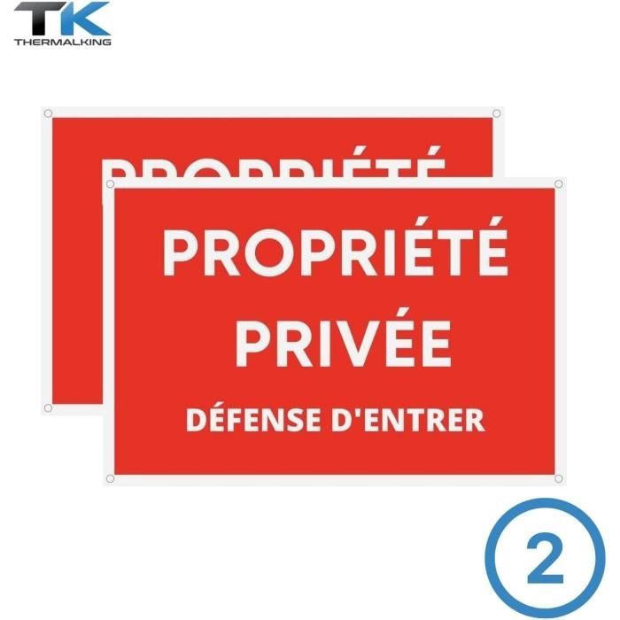 Panneau propriété privée- Panneaux de PVC - Plaque défense d'entrer - Signalétique en plastique ...