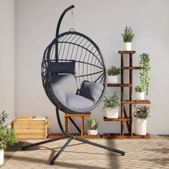 "SALE 2026" Balancelle de jardin Gris - Chaise suspendue en forme d'œuf ...