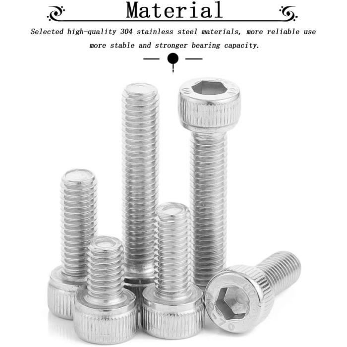 M5*35Mm Vis De Machine En Acier Inoxydable, Jeu De Vis À Bois À Tête ...