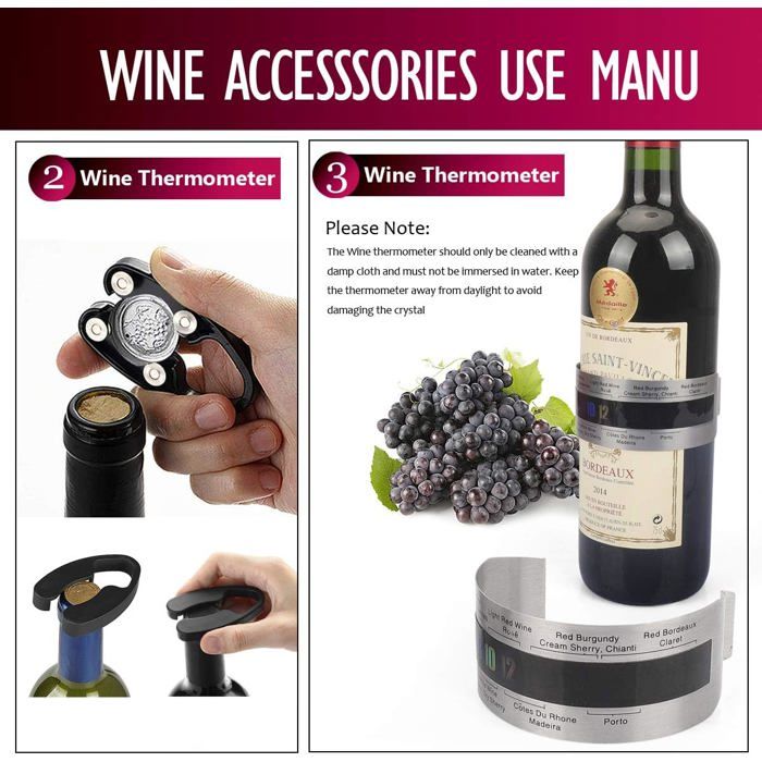 Ensemble de sommelier de luxe pour vin | Avec tire-bouchon, ouvre ...