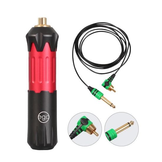 Dragonhawk EGO Tattoo Pen machine à tatouer rotative RCA Cord Turn on ...