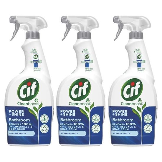Cif Power & Shine Bathroom Cleaning Spray with 100% Streak-Free Shine 3 ...