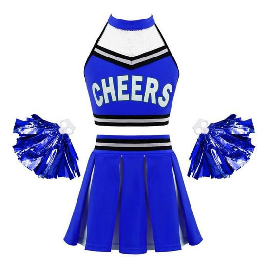 Iixpin Enfant Fille Déguisement Pompom Girl Costume Tenue Cosplay