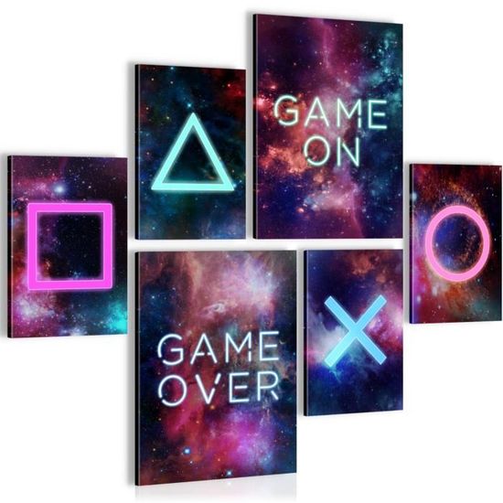 Novart Tableau Décoration Murale Game Play N021463a 6 Cadres 30x40 cm ...