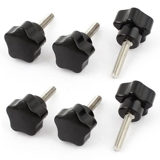 6Pcs M5 Filetage Mâle en Forme D'étoile Vis de Serrage de Tête en ...