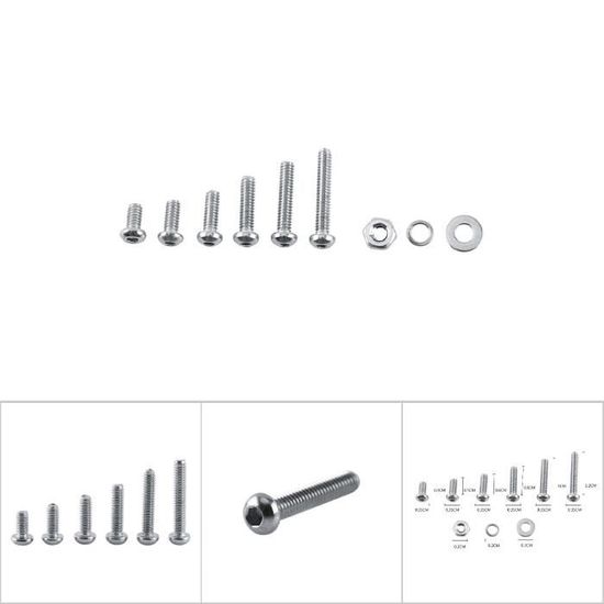 TMISHION Assortiment de Boulons M2 304 Acier Inoxydable Vis à Douille Hexagonale Boulon Avec ...