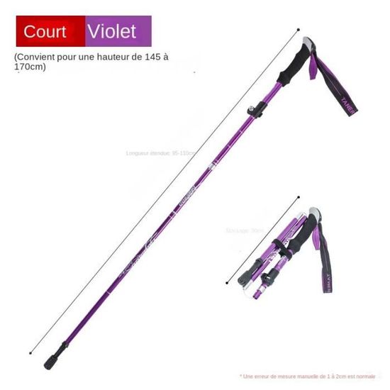 BATON DE MARCHE Bâton de randonnée pliant Bâton rétractable à 5 ...