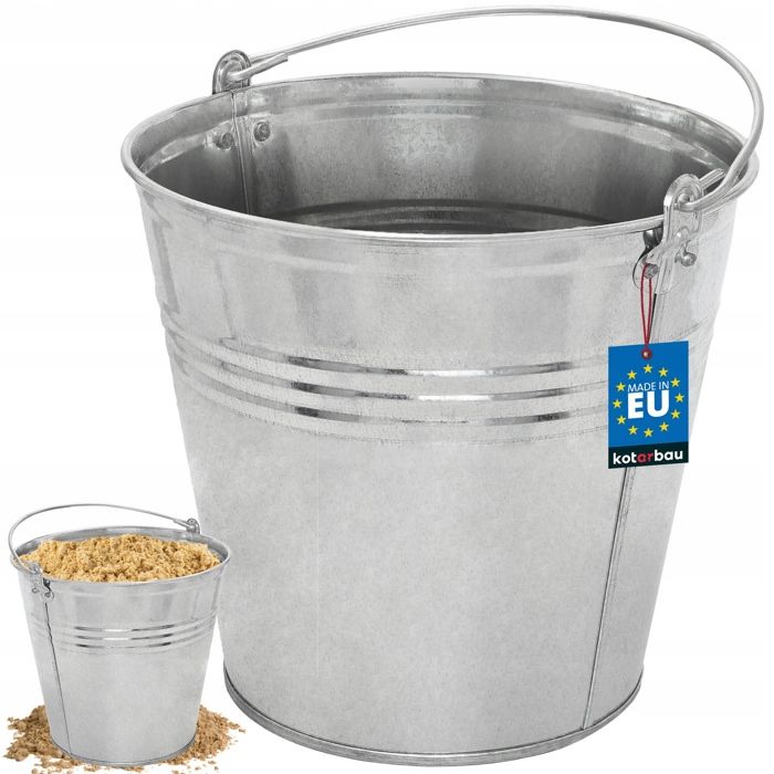 Seau en Acier Galvanisé à Poignée Ergonomique 10L - Robuste Seau Jardin ...