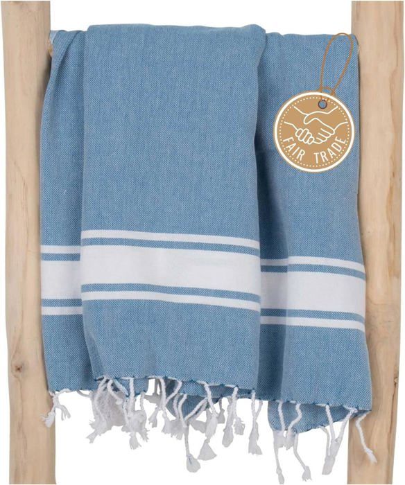 Fouta De Plage Xxl Sol 100X200 Bleu Petrol - Drap De Hammam Serviette De Plage Grande - 100% ...