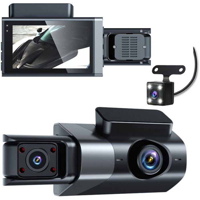 Dashcam voiture avant/arrière 1080P 3" vision nocturne boucle Label ...