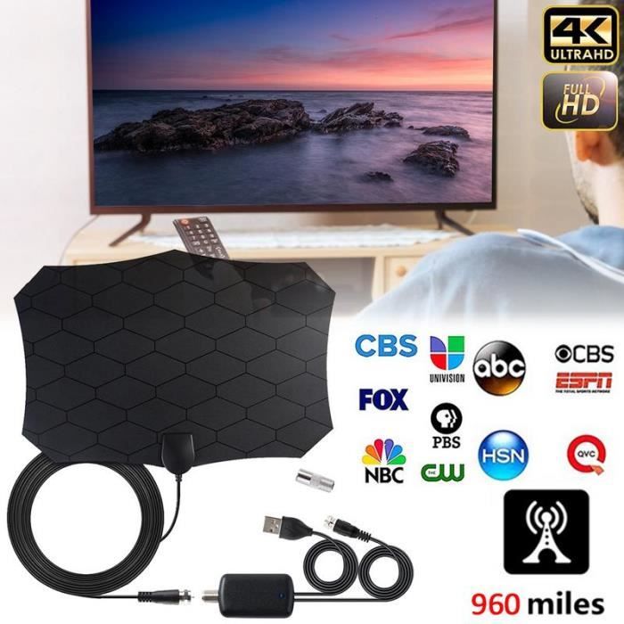 Mini antenne TV HD Hqclear, DVB-T2 M-VHF-UHF, Longueur 3.3m, Récepteur ...