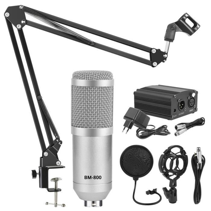 Kits micro argent 2 Kit de Microphone à condensateur bm 800 Studio V8 ...