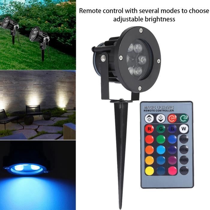 CWU Lampe de jardin à LEDs RVB étanche avec prise de terre 8W Euro 85 ...