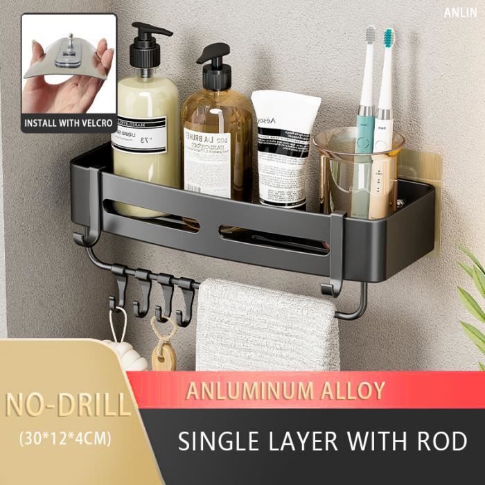 Porte accessoire,Étagère murale en aluminium au-dessus des toilettes ...