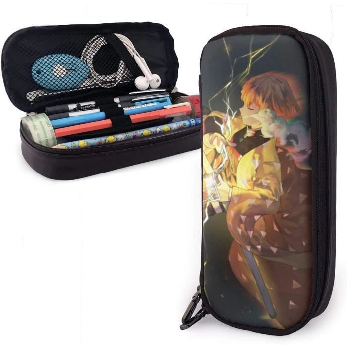 Demon Slayer Agatsuma Zenitsu Trousse À Crayons En Cuir Grande Capacité ...