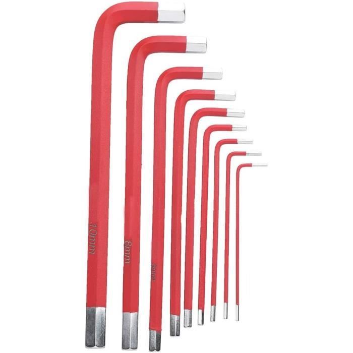 Clé Allen À Tête Plate À Bras Long Set Clé Allen Rouge Résistant À La ...