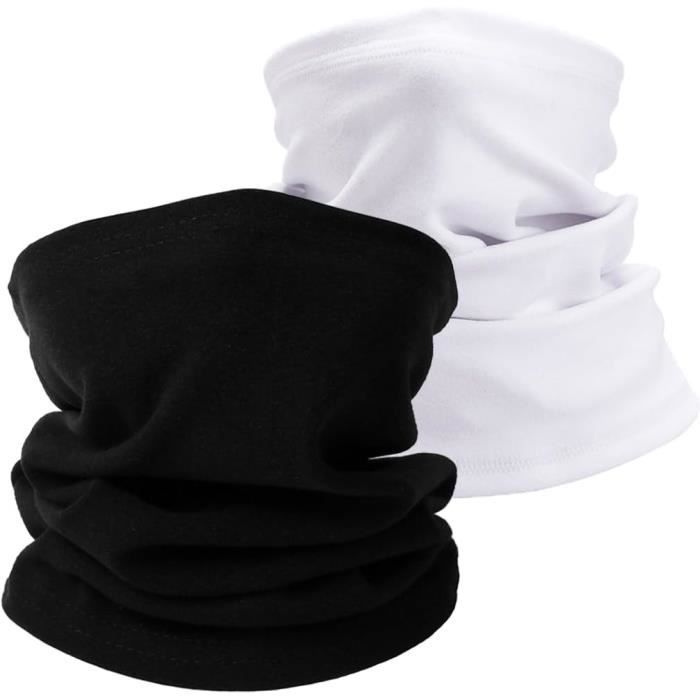 Cache-cou thermique pour femme et homme - 2 pack noir et blanc - idéal ...