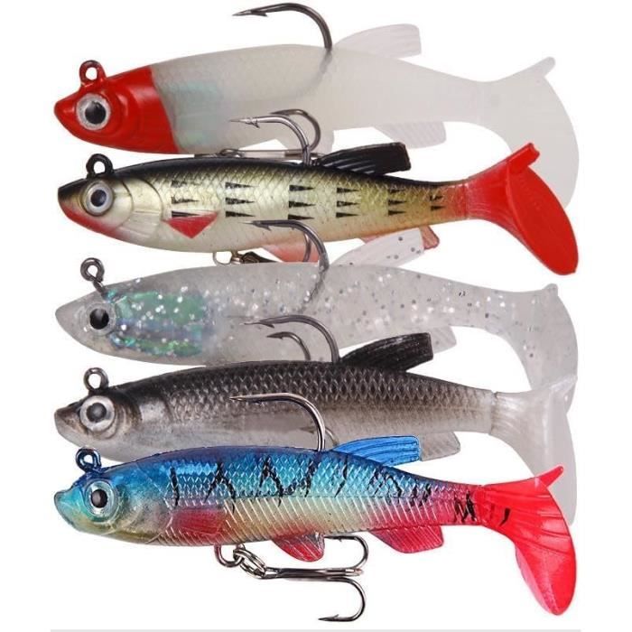 5 Pièces Appâts de Pêche 3D Appâts de Pêche Truite Souples Leurre de ...