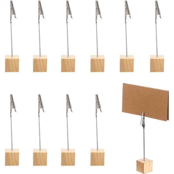 10 Pcs Porte Photo Pince avec Socle en Bois et Fermoir Alligator,Porte ...