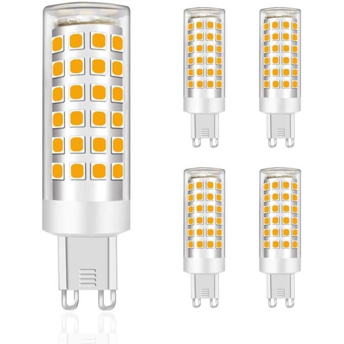 Ampoule LED G9 9W, Sans Scintillement, Blanc Chaud 3000K, 750lm, Équivalent 75W Halogène, 88-LED ...