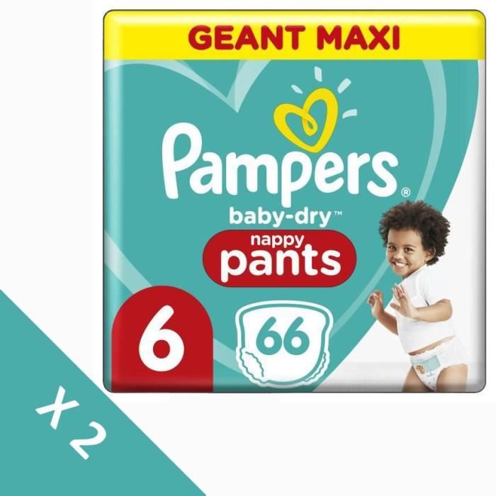 PAMPERS PACK FAMILIAL+ - 132 couches Baby-dry pants T4 - Cdiscount ...