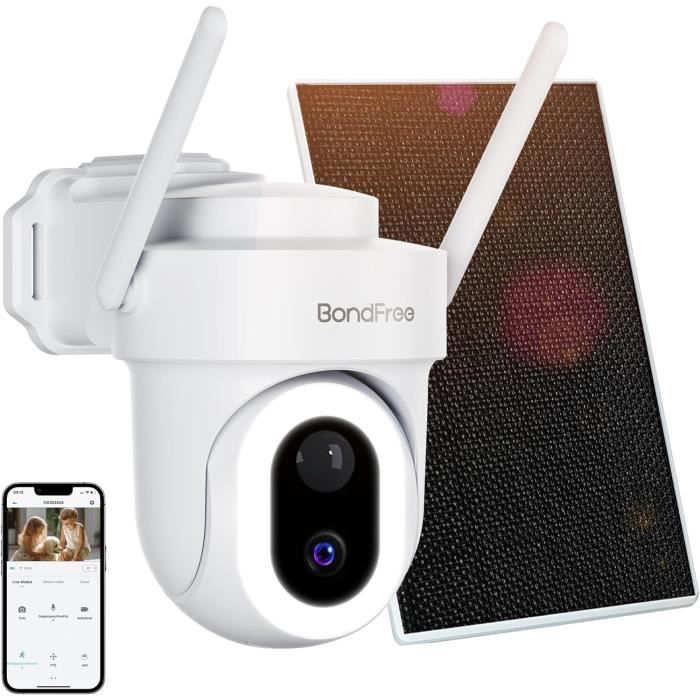 2K Caméra Surveillance Wifi Extérieur Sans Fil Solaire, Batteries ...