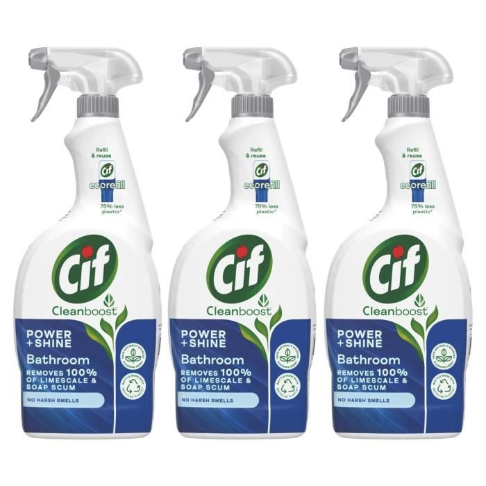 Cif Power & Shine Bathroom Cleaning Spray with 100% Streak-Free Shine 3 ...